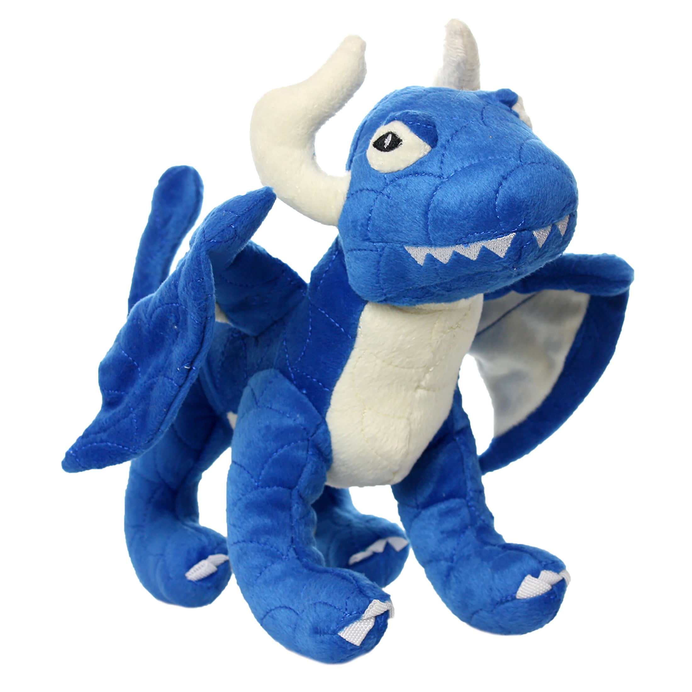 Mighty Dragon Blue Durable Plush Squeaky Dog Toy - Walmart.com