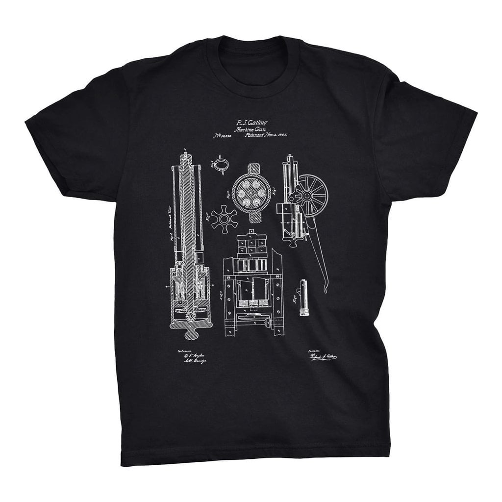 Mighty Circus Machine Gun Patent T-Shirt - Black, Large - Walmart.com