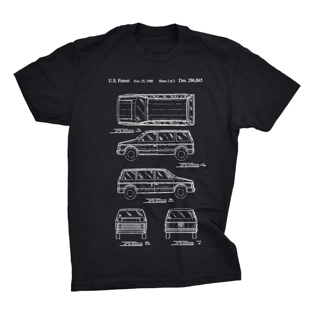 Mighty Circus Minivan Patent T-Shirt - Black, Double Extra Large ...
