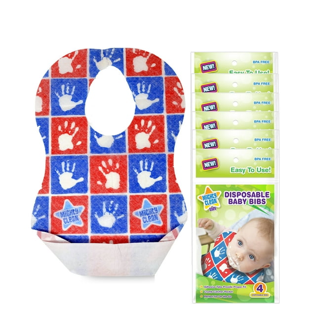 Mighty Clean Baby Disposable Baby Bibs - Travel Paper Bibs for Infants ...