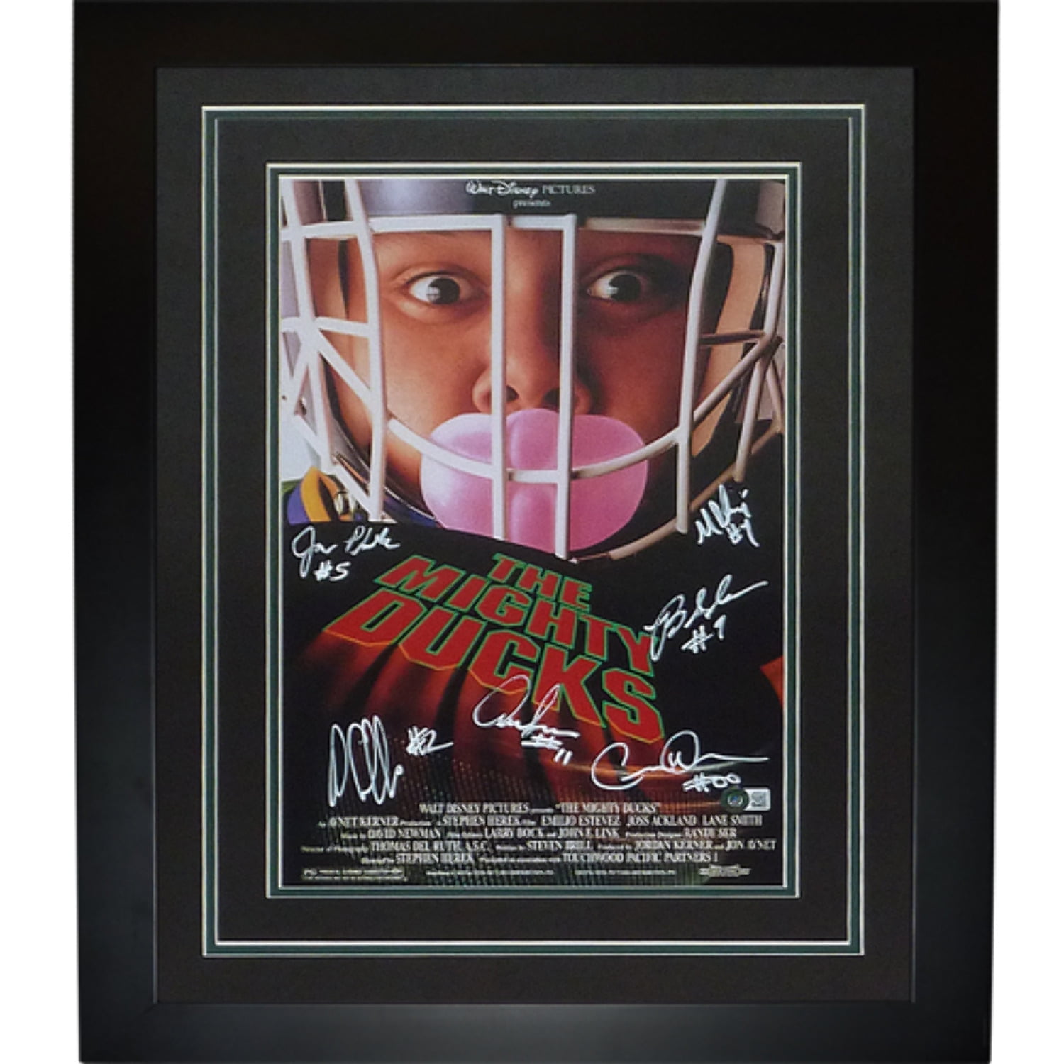 Mighty Ducks Cast Autographed 11x17 Deluxe Framed Movie Poster - 6 ...