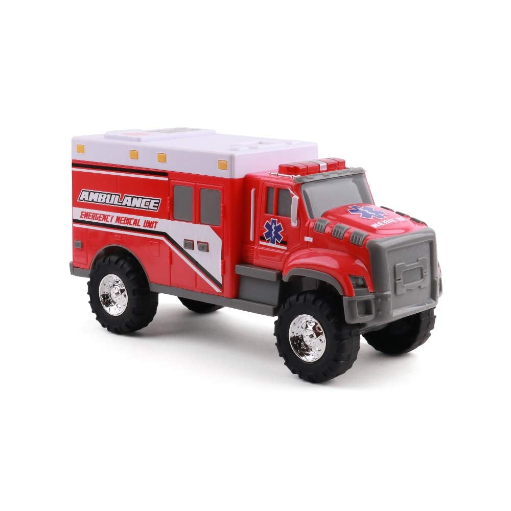 Mighty Fleet Rescue Force Tough Cab Ambulance Toy w/Lights & Sounds ...