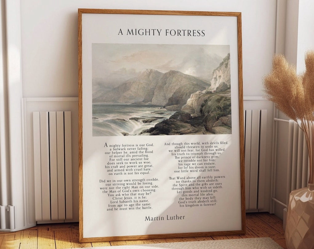 A Mighty Fortress Music Sheet Poster - Country Style Farmhouse Wall ...