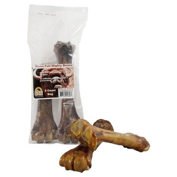 Mighty Full Bison Bones - 2 Count Bag - Sourced and Made in USA, Bison ...