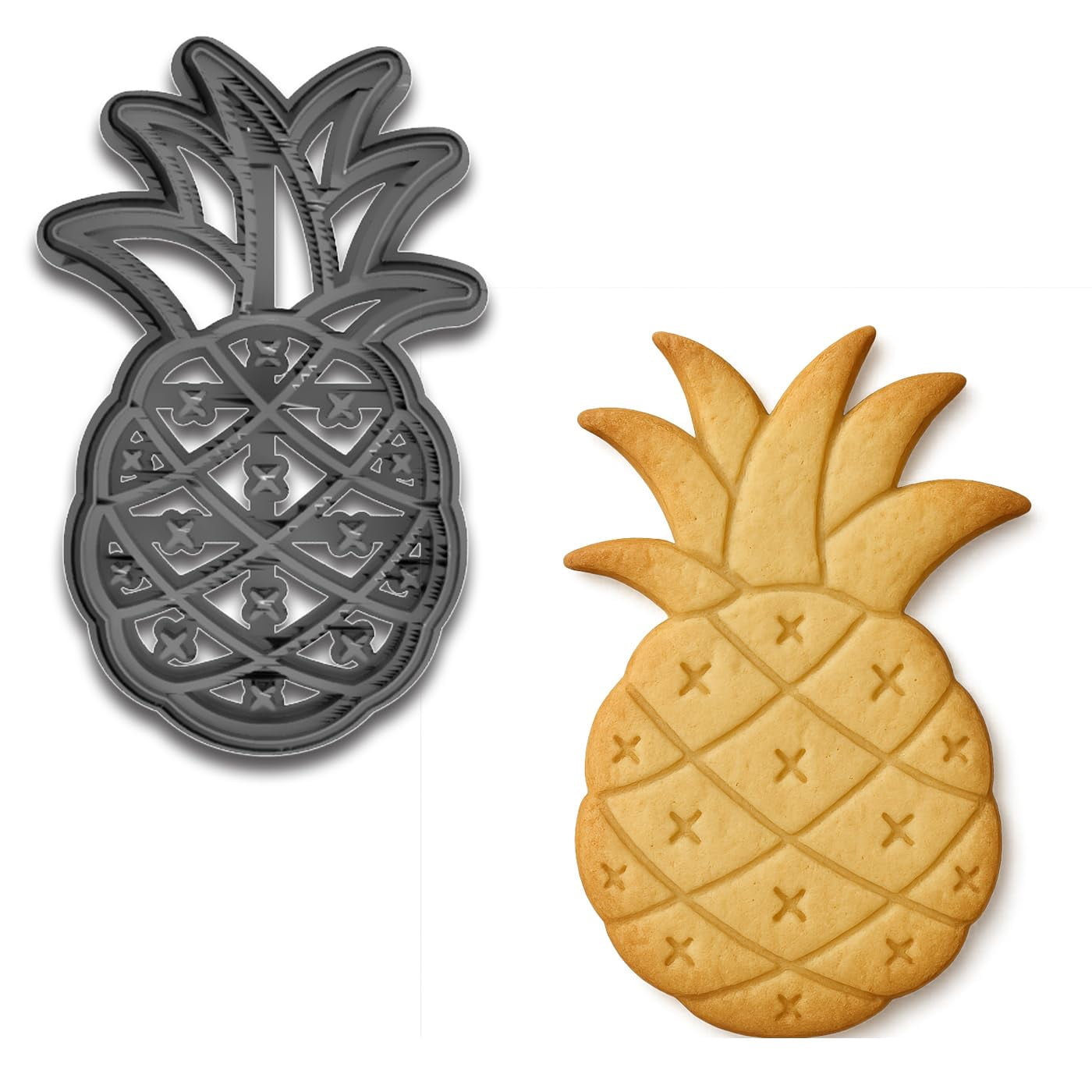 Mighty Gadget Detailed Pineapple Cookie Cutter & Stamp - 4x2.4" (Random ...