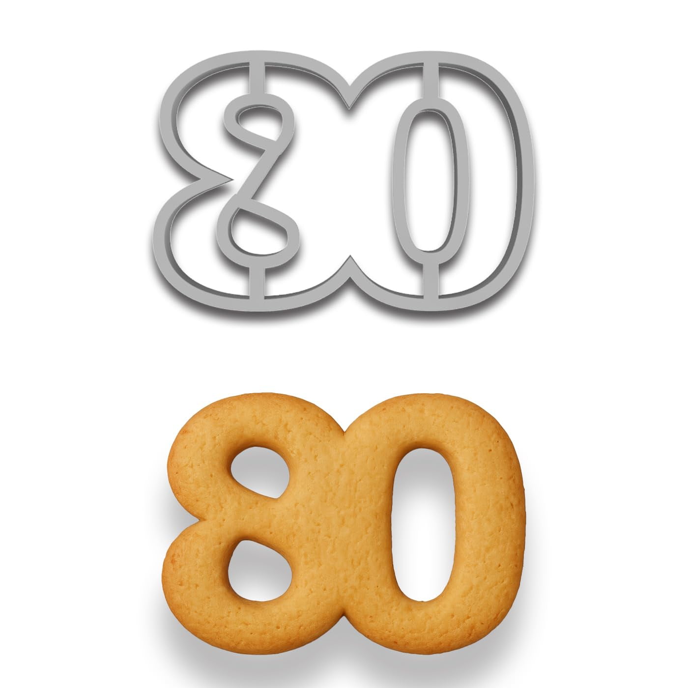 Mighty Gadget Number 80 Cookie Cutter - 3.5x5 Inches, Perfect for 80th ...