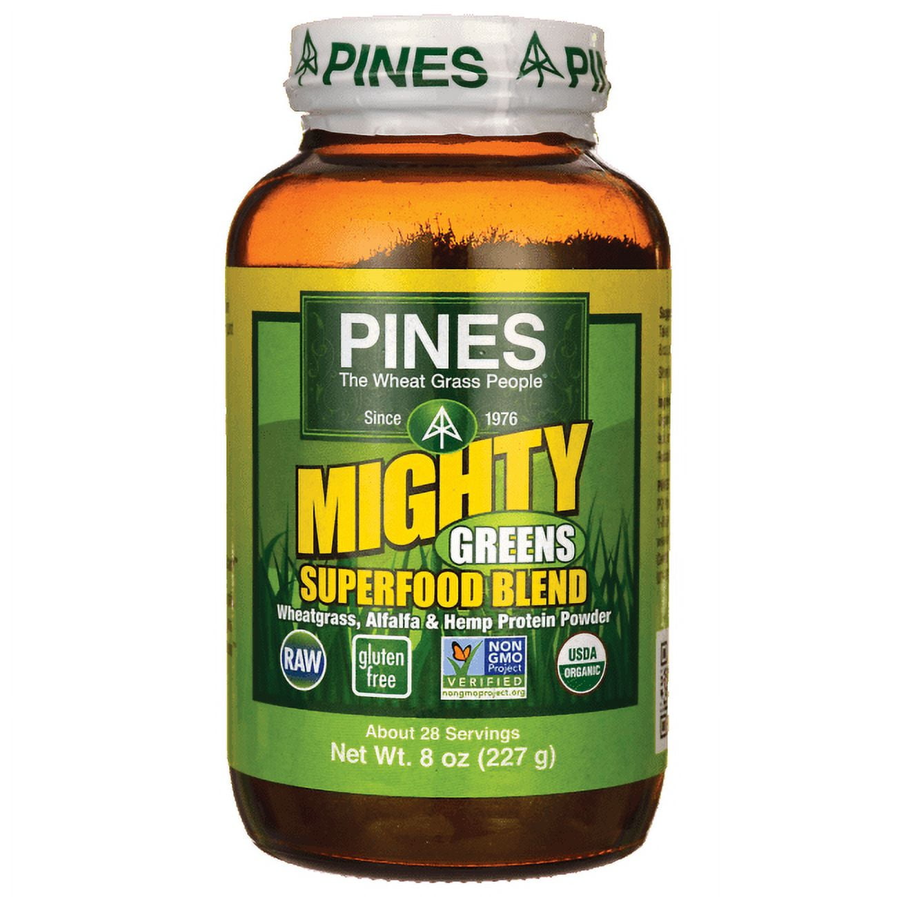 Pines Organic Mighty Greens Super Food Blend Hemp Protein Powder - 8 Oz - Walmart.com
