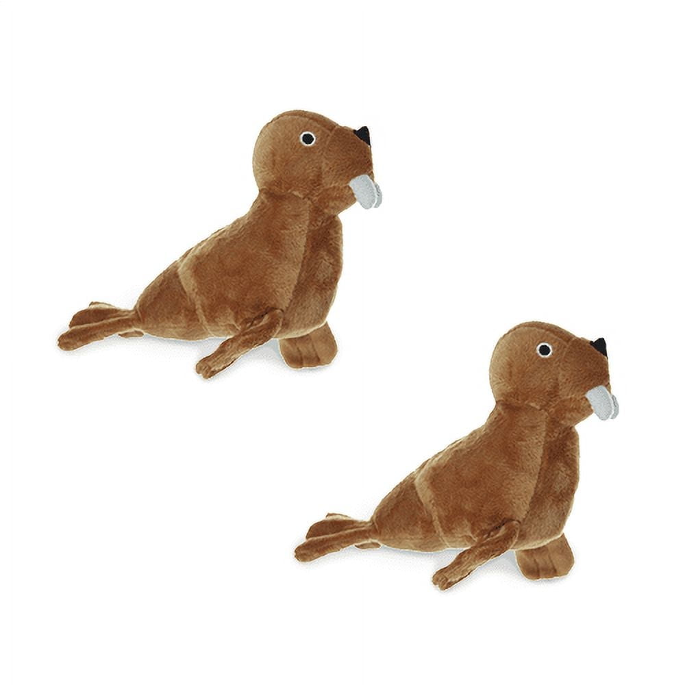 Mighty Jr Arctic Walrus Durable Plush Squeaky Dog Toy 2-Pack - Walmart.com