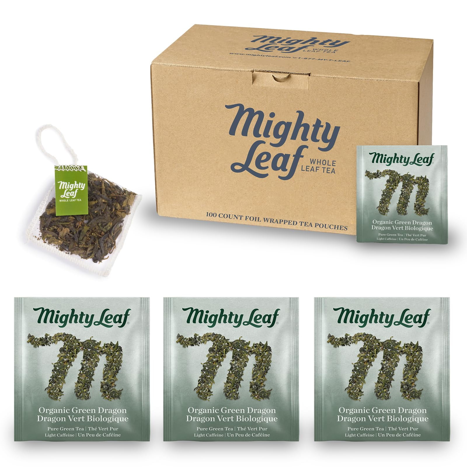 Mighty Leaf Organic Green Dragon Tea, 100 Tea Pouches - Walmart.com