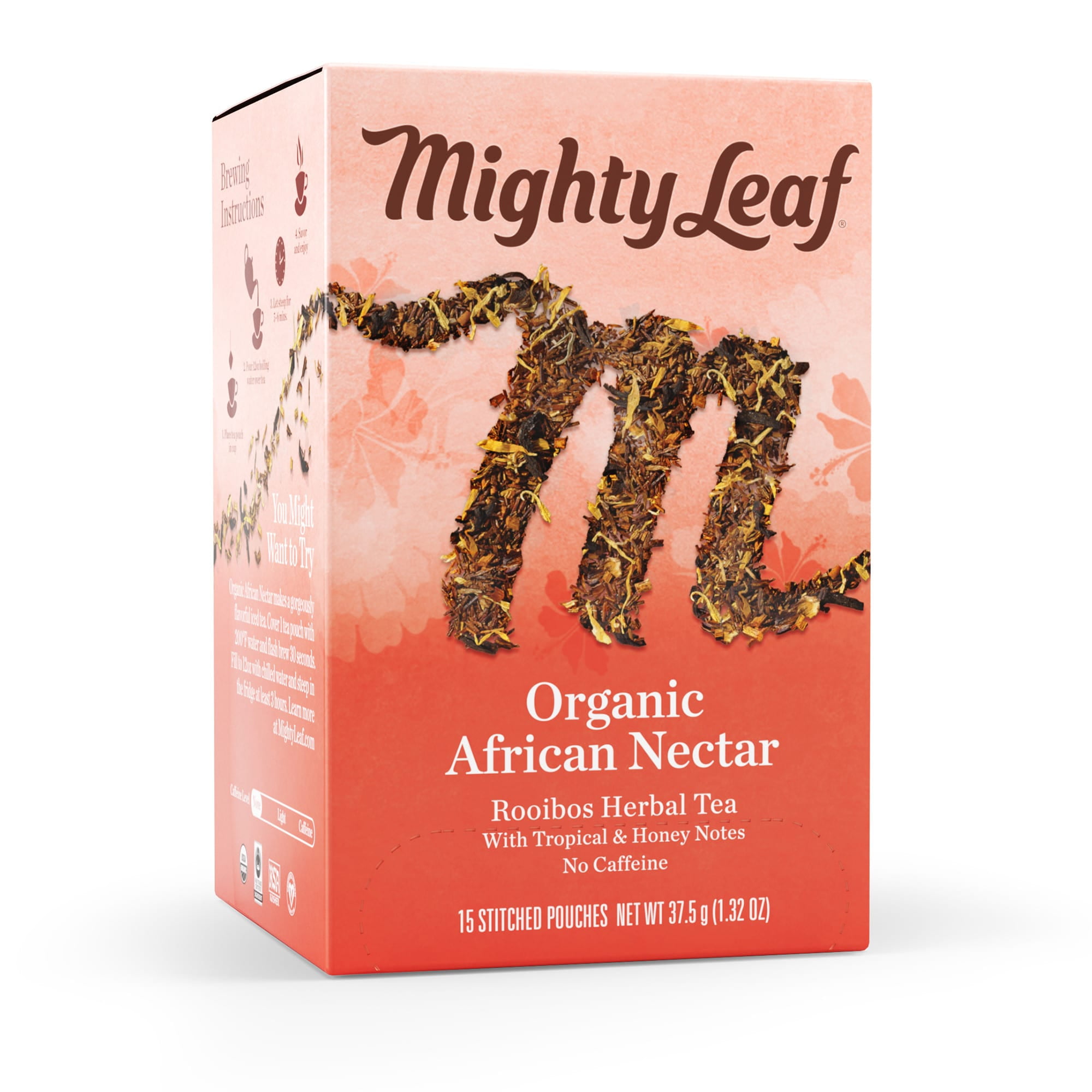 Mighty Leaf Tea Organic African Nectar Stitch Tea Bags, 15 Count ...