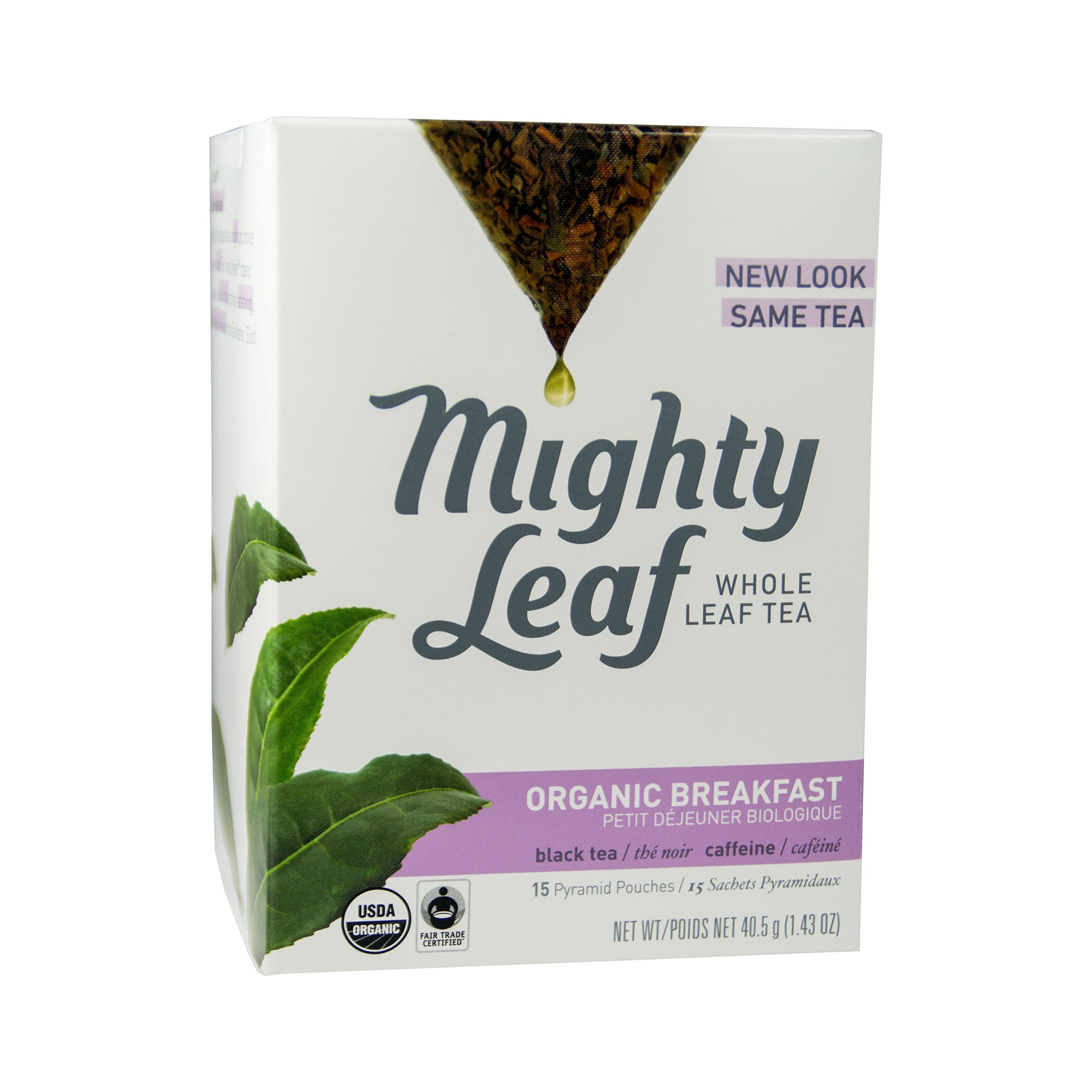 Mighty Leaf Whole Leaf STF9 Organic Breakfast Tea, 15 Tea Bags ...