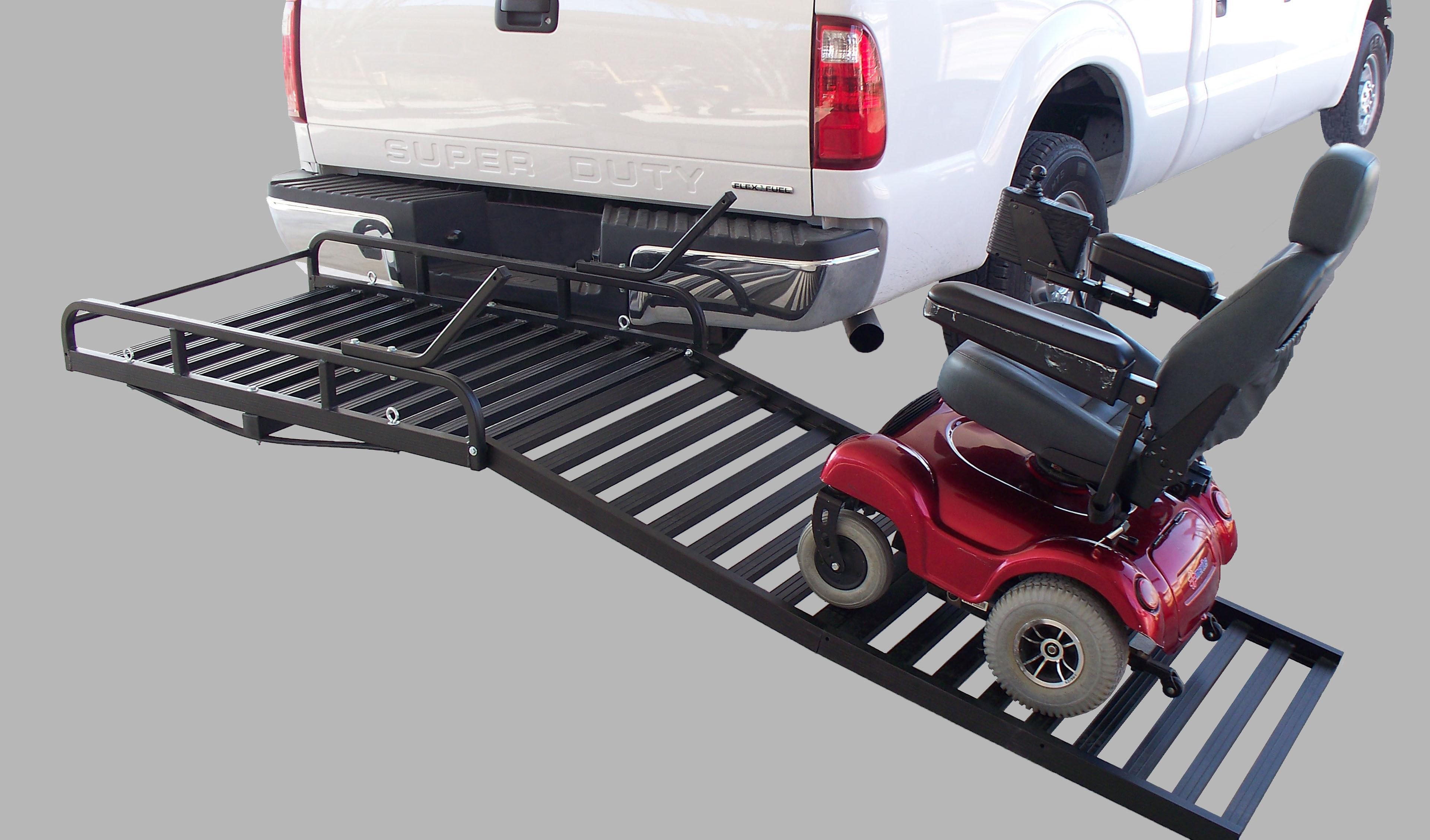 Mighty-Lite Ramp Up Carrier-Truck Hitch Receiver Cargo Carrier w/ramp ...