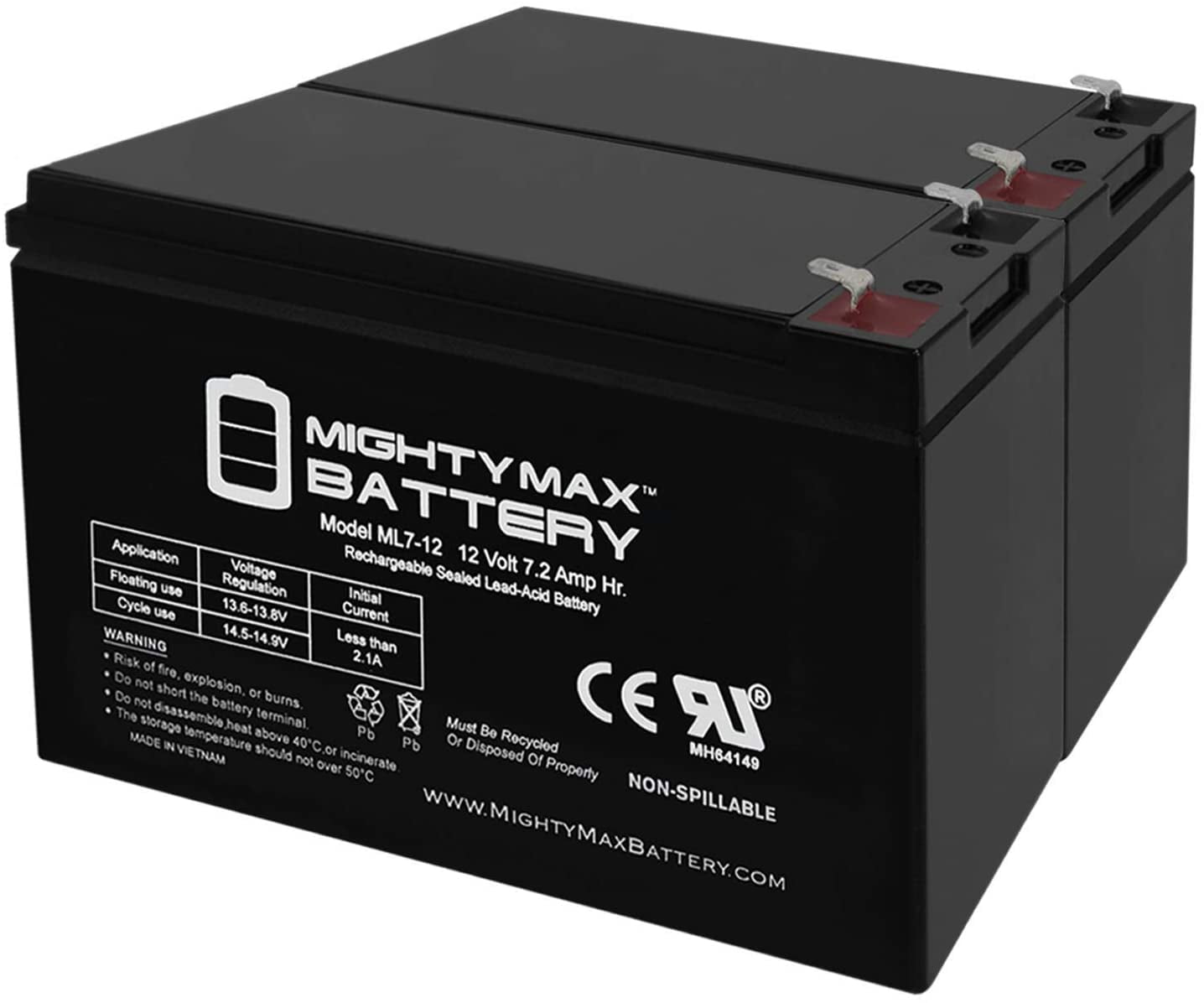 Mighty Max Battery 12V 7.2AH Battery for Ground Force Drifter Go Kart - 2 Pack - Walmart.com