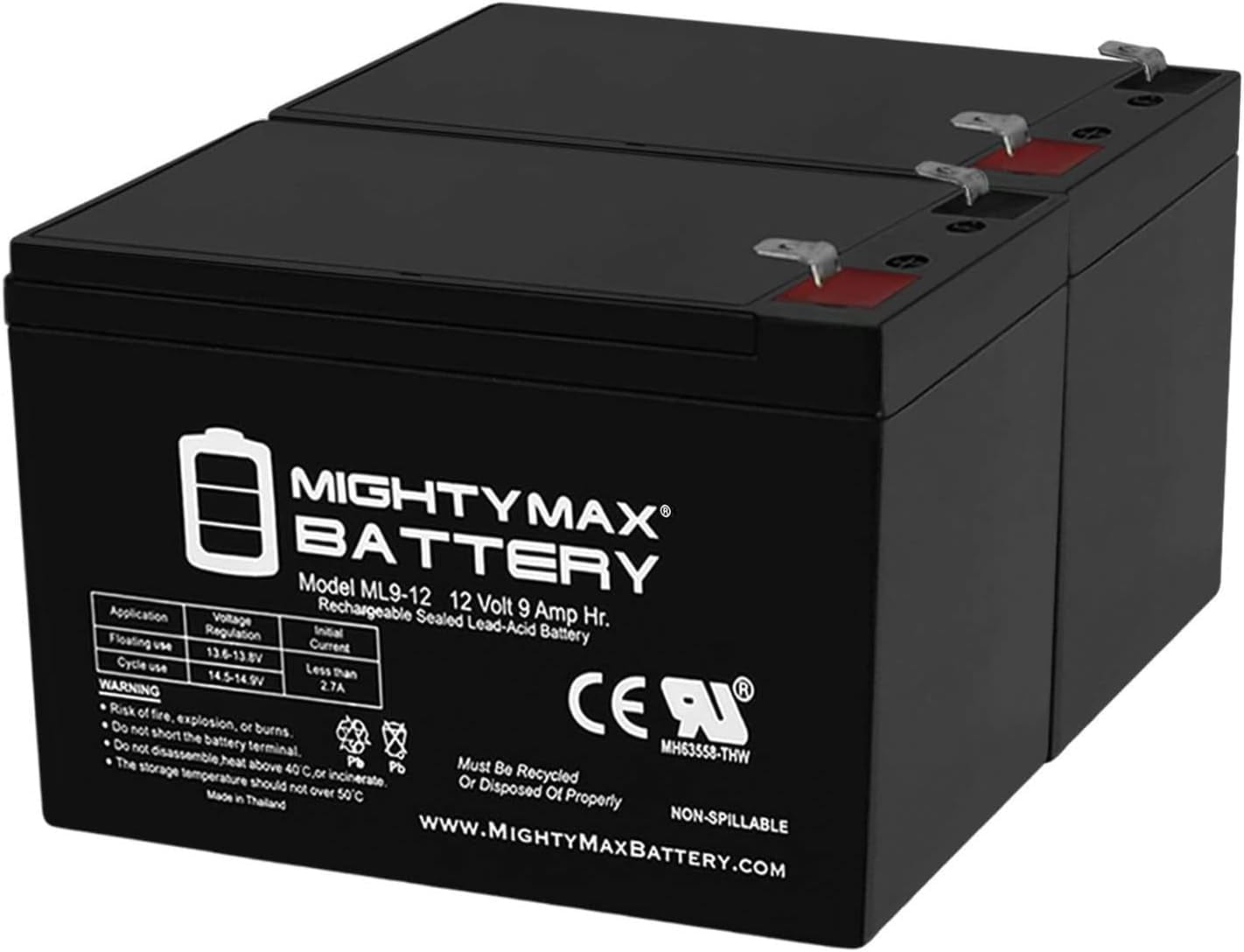 Mighty Max Battery 12V 9Ah SLA Battery Replacement for Razor Dirt Quad ...