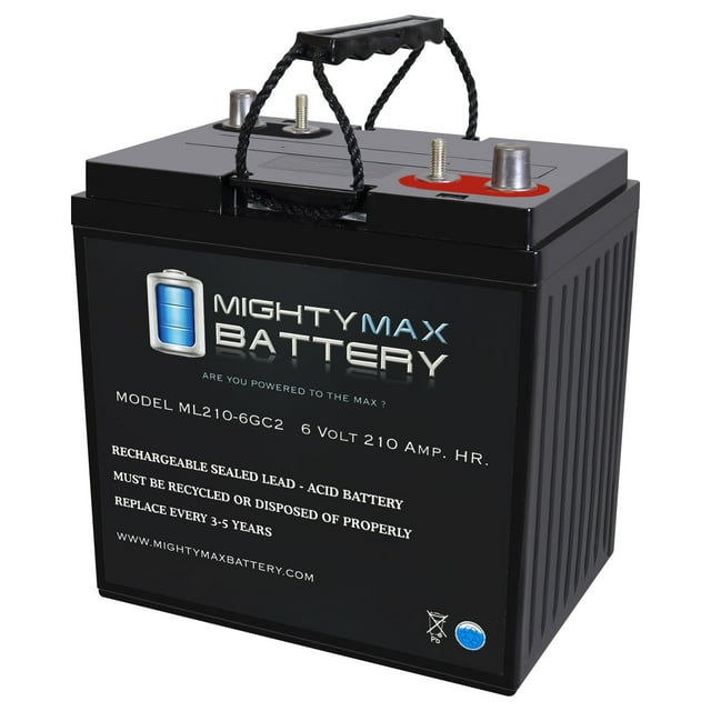 Mighty Max Battery ML210-6GC2 - 6 Volt 210 AH, Dual Terminal ...