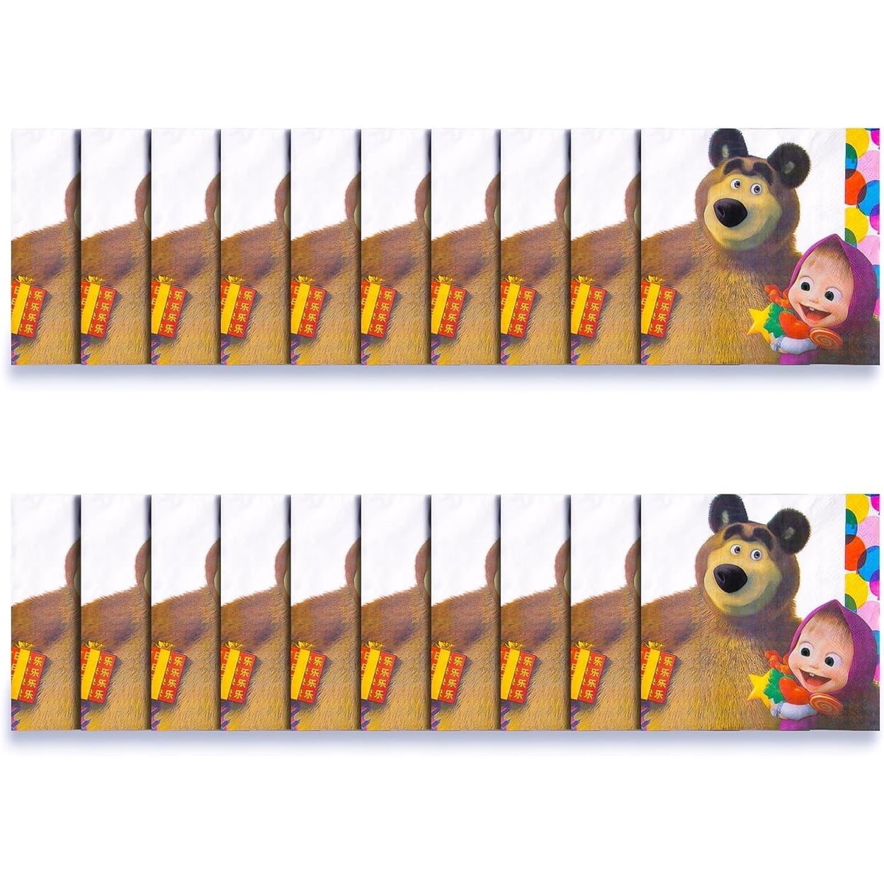 Mighty Mojo Masha and The Bear Paper Napkins 20ct Kids Party Supplies ...