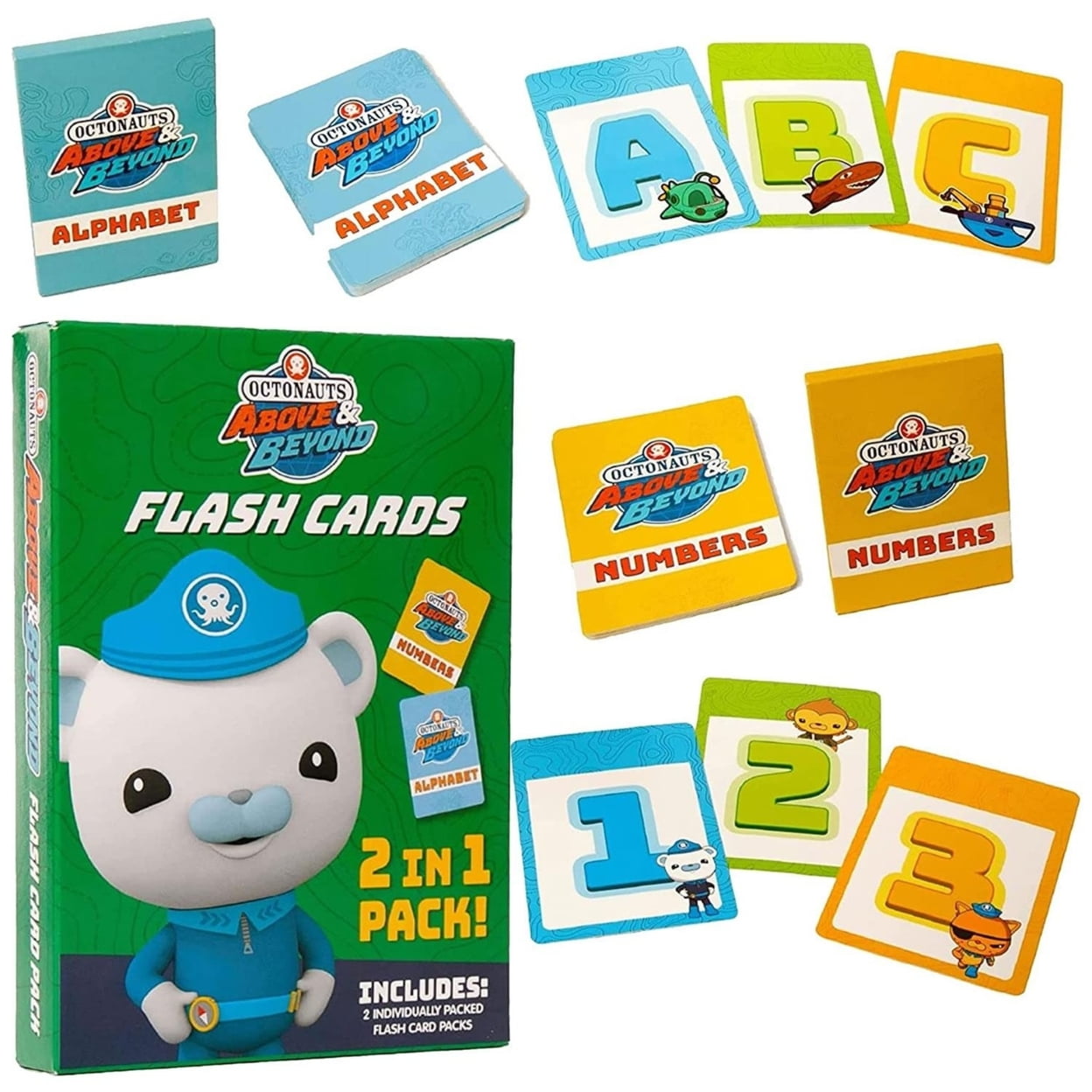 Mighty Mojo Octonauts Alphabet Numbers Flash Cards Educational Learning ...