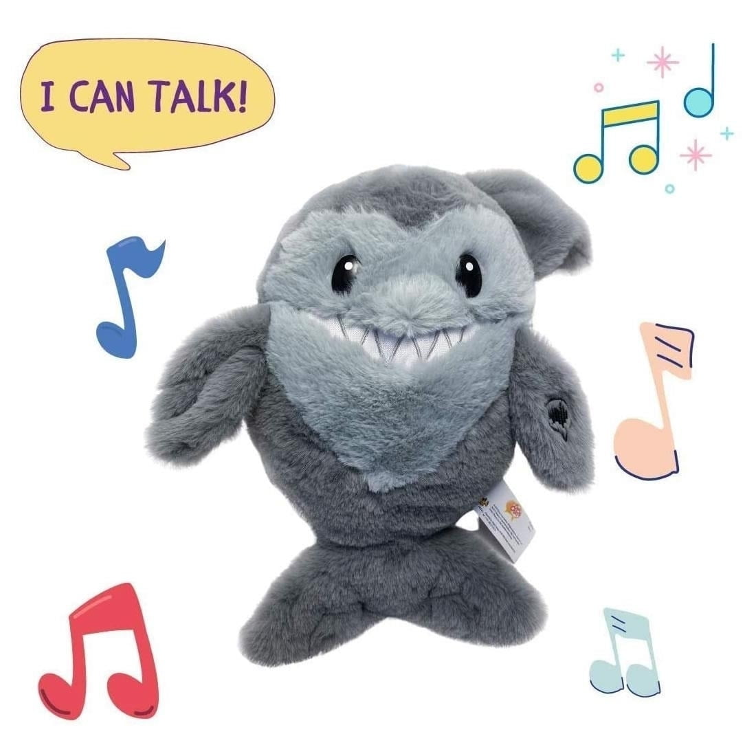 Mighty Mojo Shark Mimic Talk Back Plush Toy Early Learning Kids Animal ...