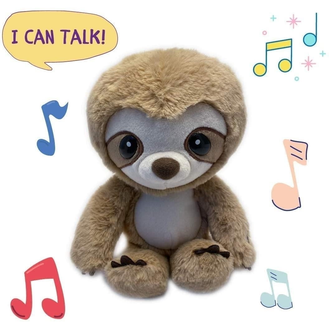 Mighty Mojo Sloth Mimic Talking Plush Toy Early Learning Kids Animal 12 ...