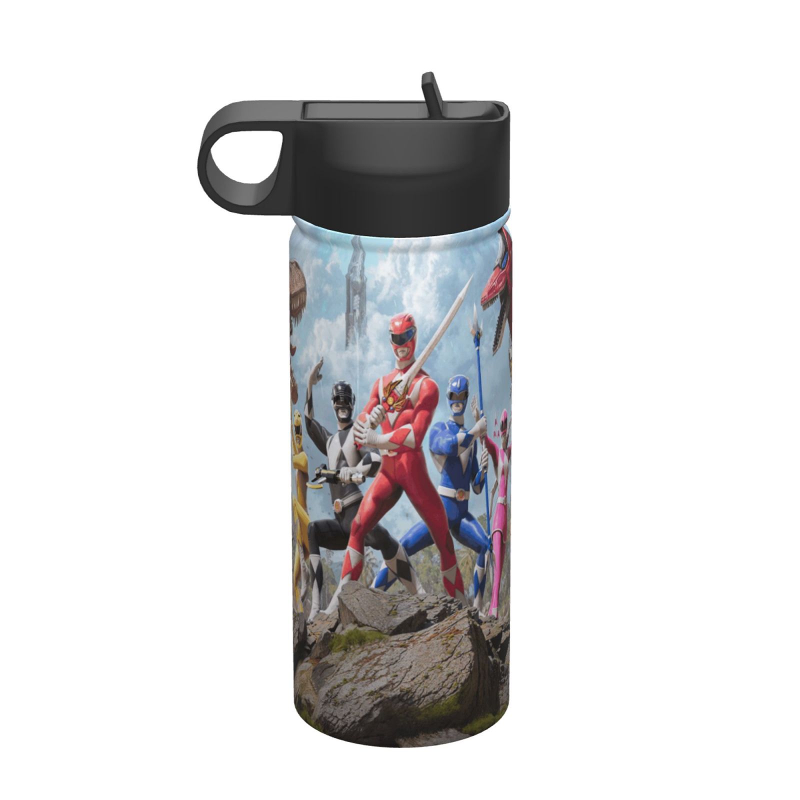 Mighty Morphin Kids Insulated Water Bottle With Straw - 18 Oz Stainless ...