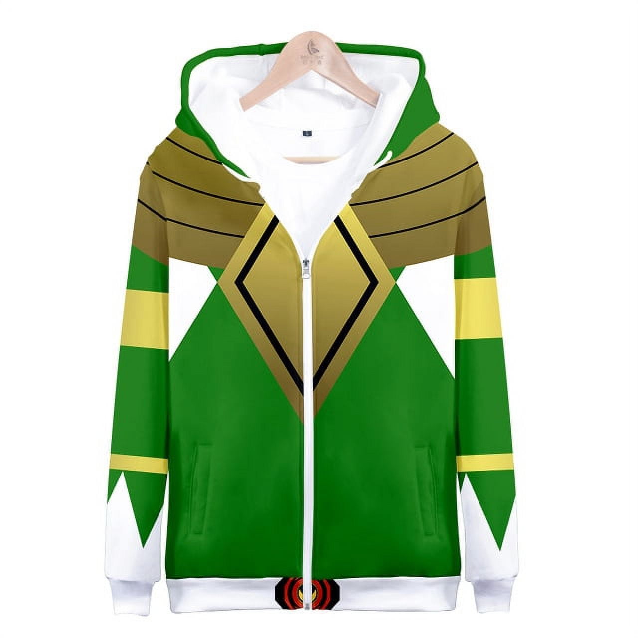Mighty Morphin Power Rangers 3D Print Zipper Hoodie Cosplay Zipper ...