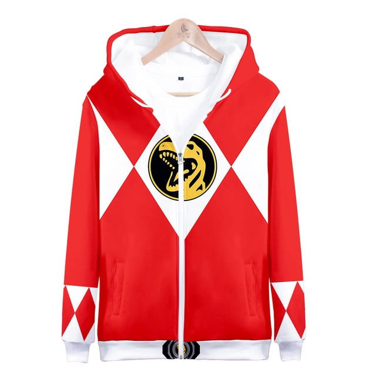 Mighty Morphin Power Rangers 3D Print Zipper Hoodie Cosplay Zipper ...
