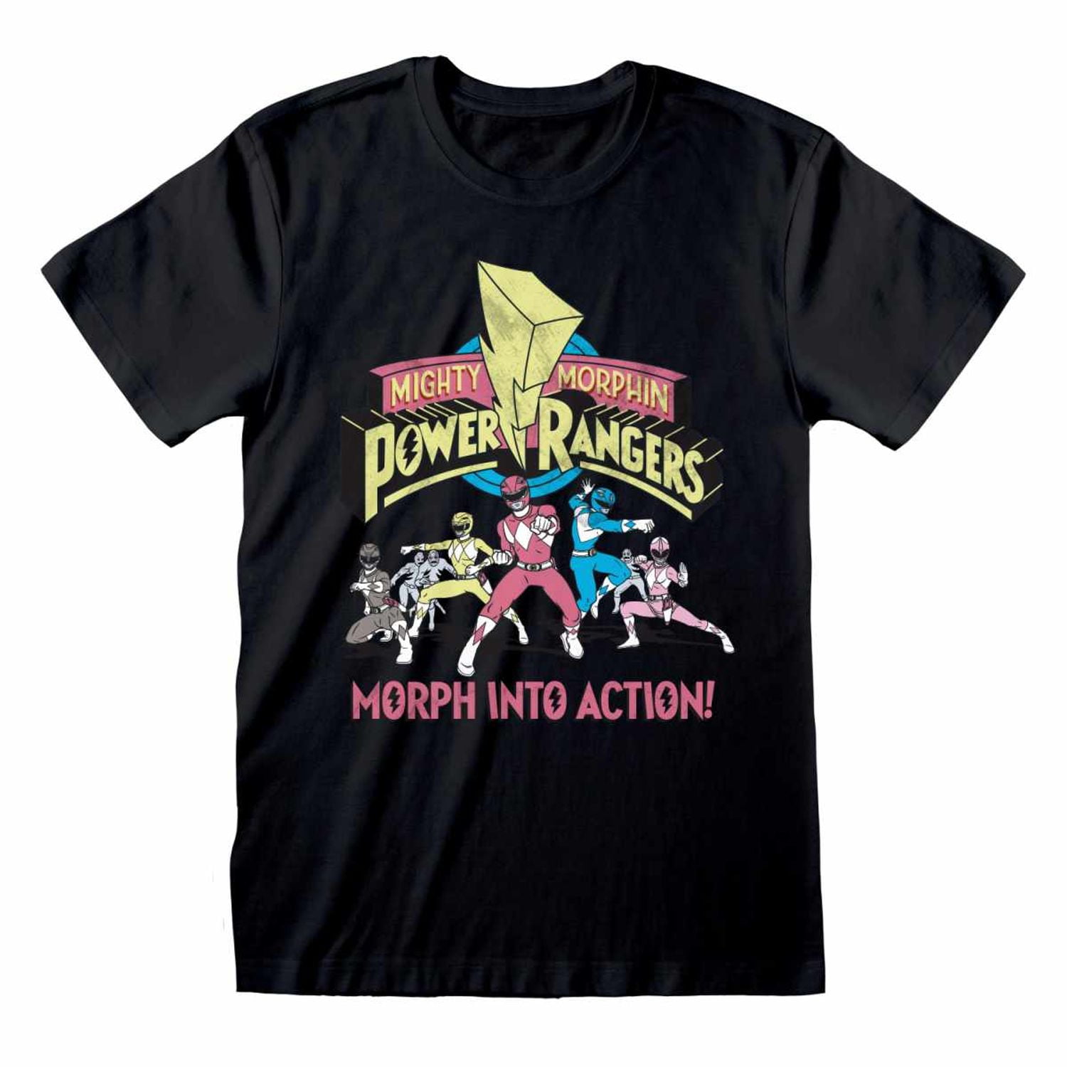 Mighty Morphin Power Rangers Adult Morph Into Action T-Shirt - Walmart.com