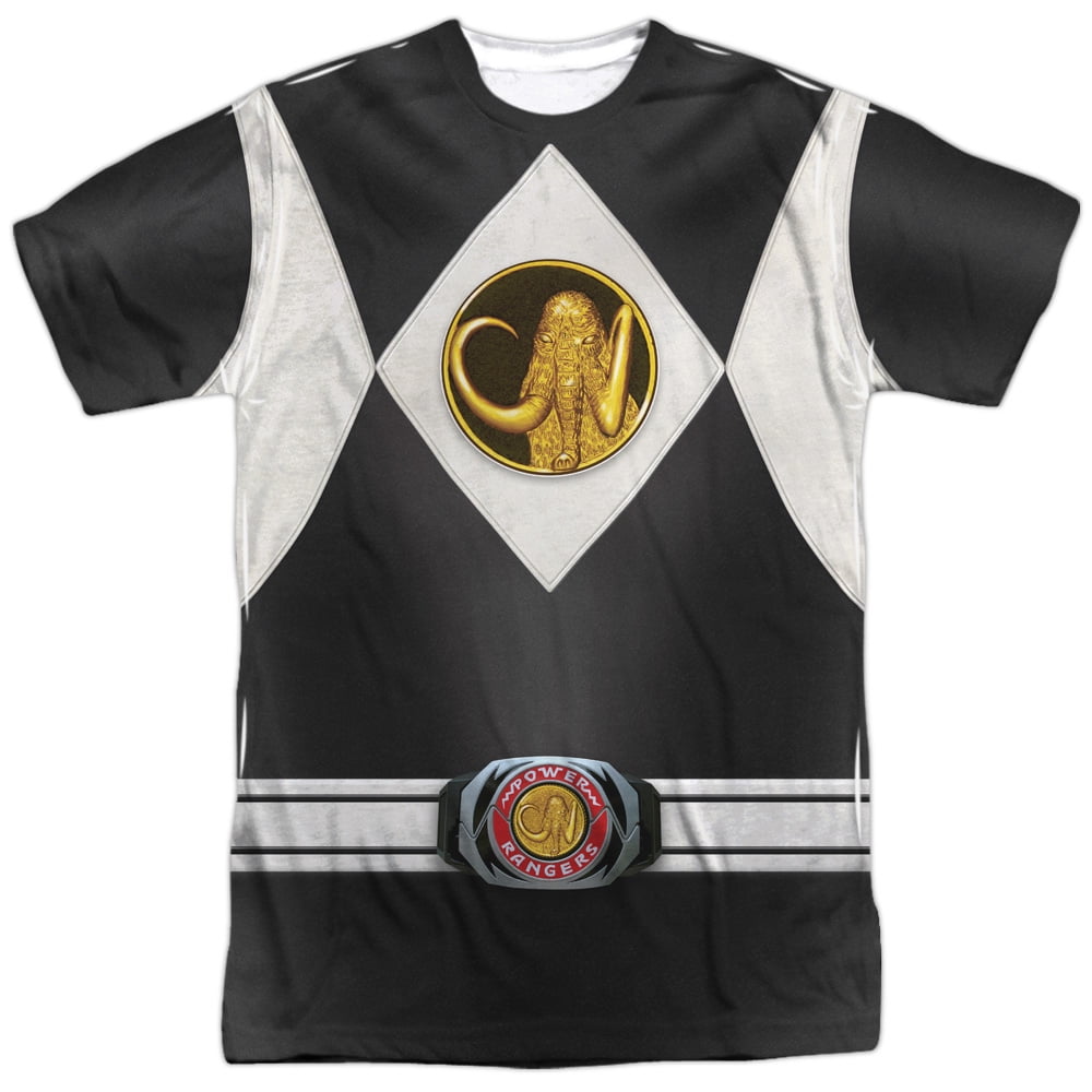 Mighty Morphin Power Rangers Black Ranger Uniform (Front Back Print ...