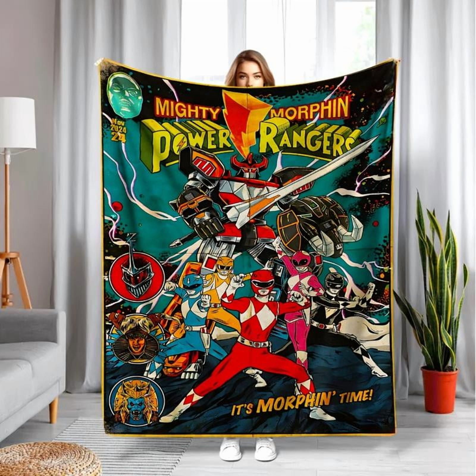 Mighty Morphin Power Rangers Flannel Blanket - Red Ranger & Black ...