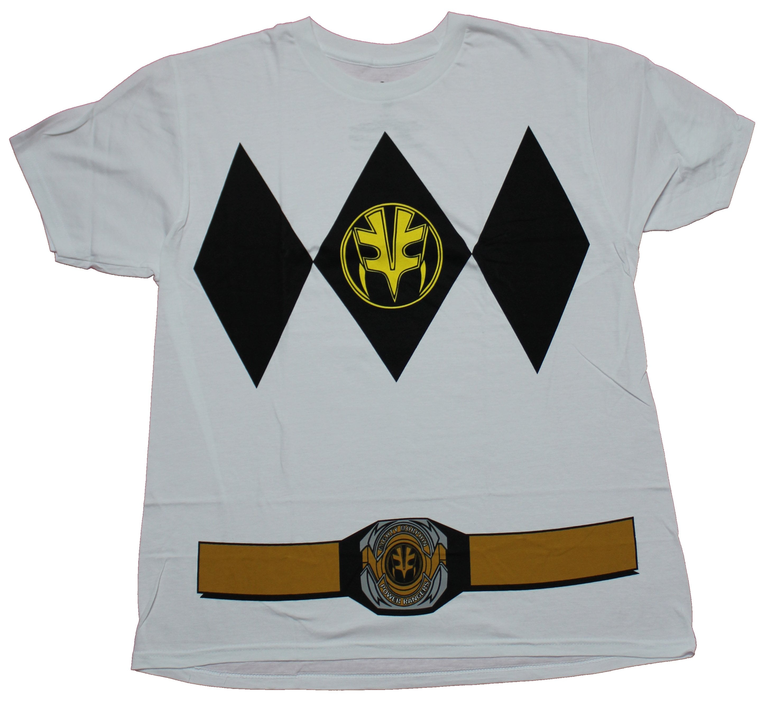 Mighty Morphin Power Rangers Mens T-Shirt - White Ranger Costume Front ...