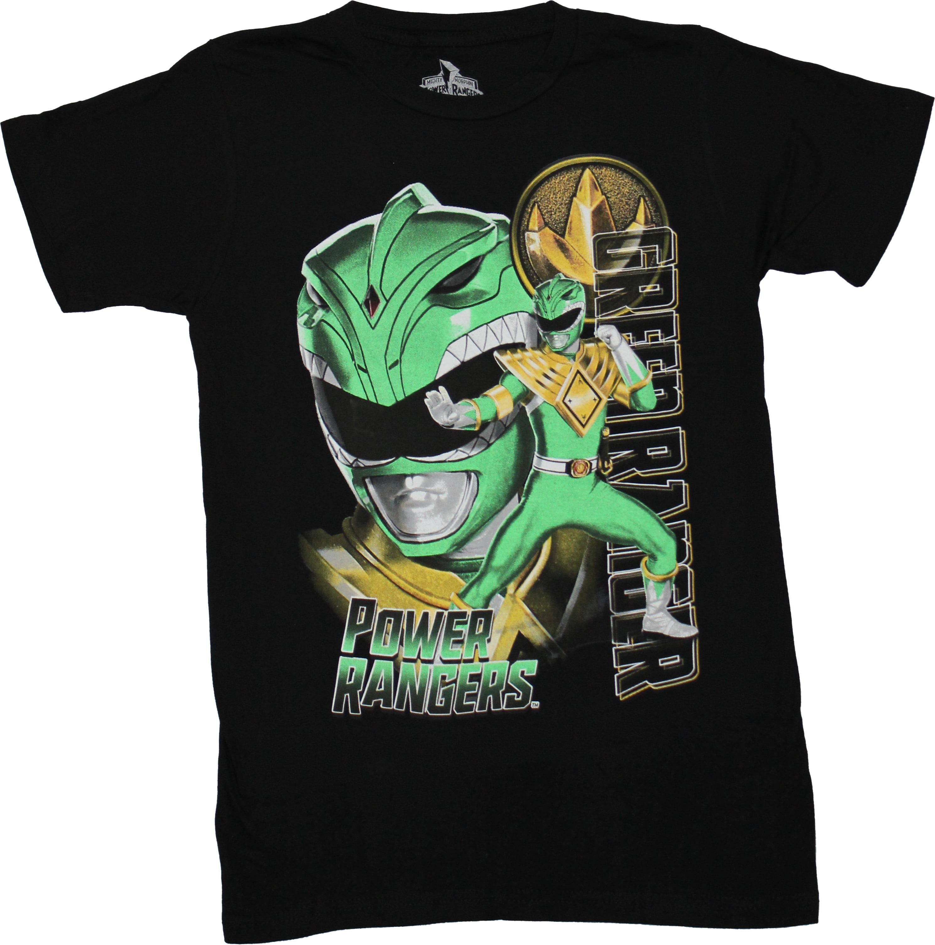 Mighty Morphin Power Rangers Mesn T-Shirt - Green Ranger Fight Stance ...