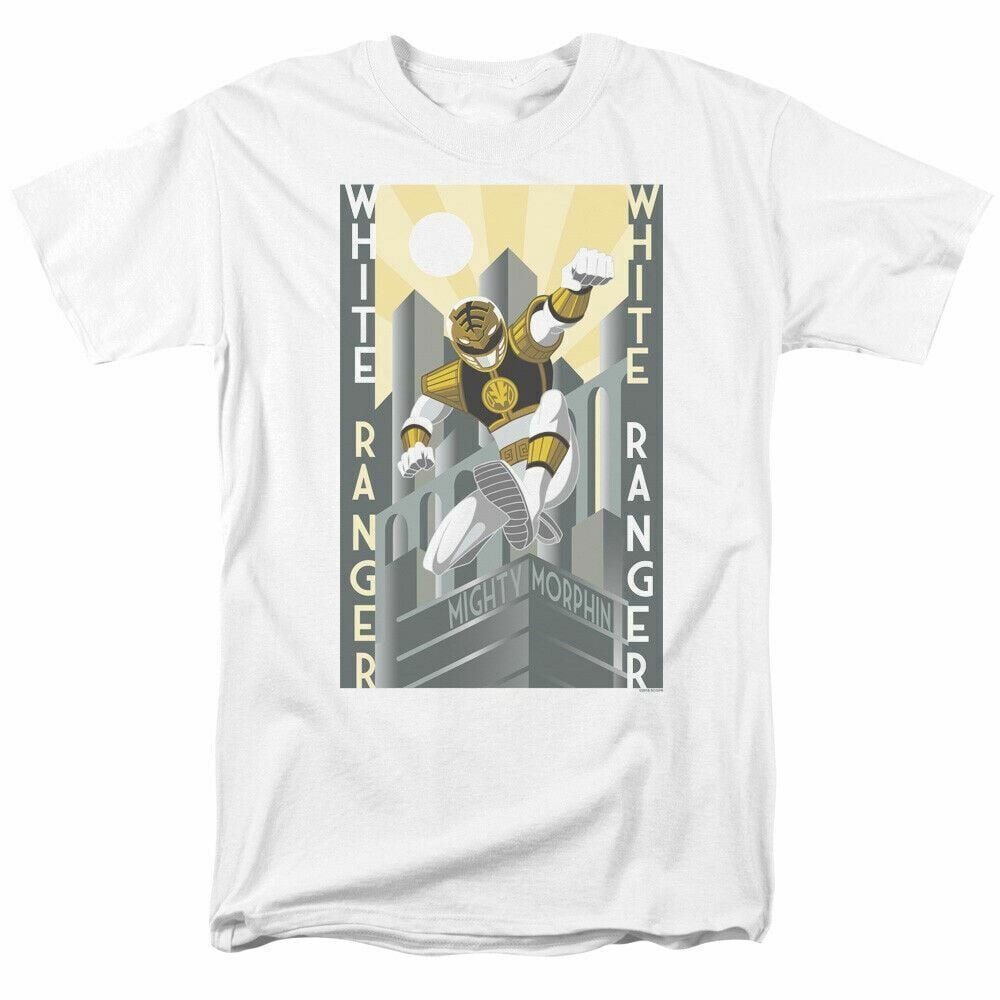 Mighty Morphin Power Rangers White Ranger Duo T Shirt Mens Licensed Tee ...