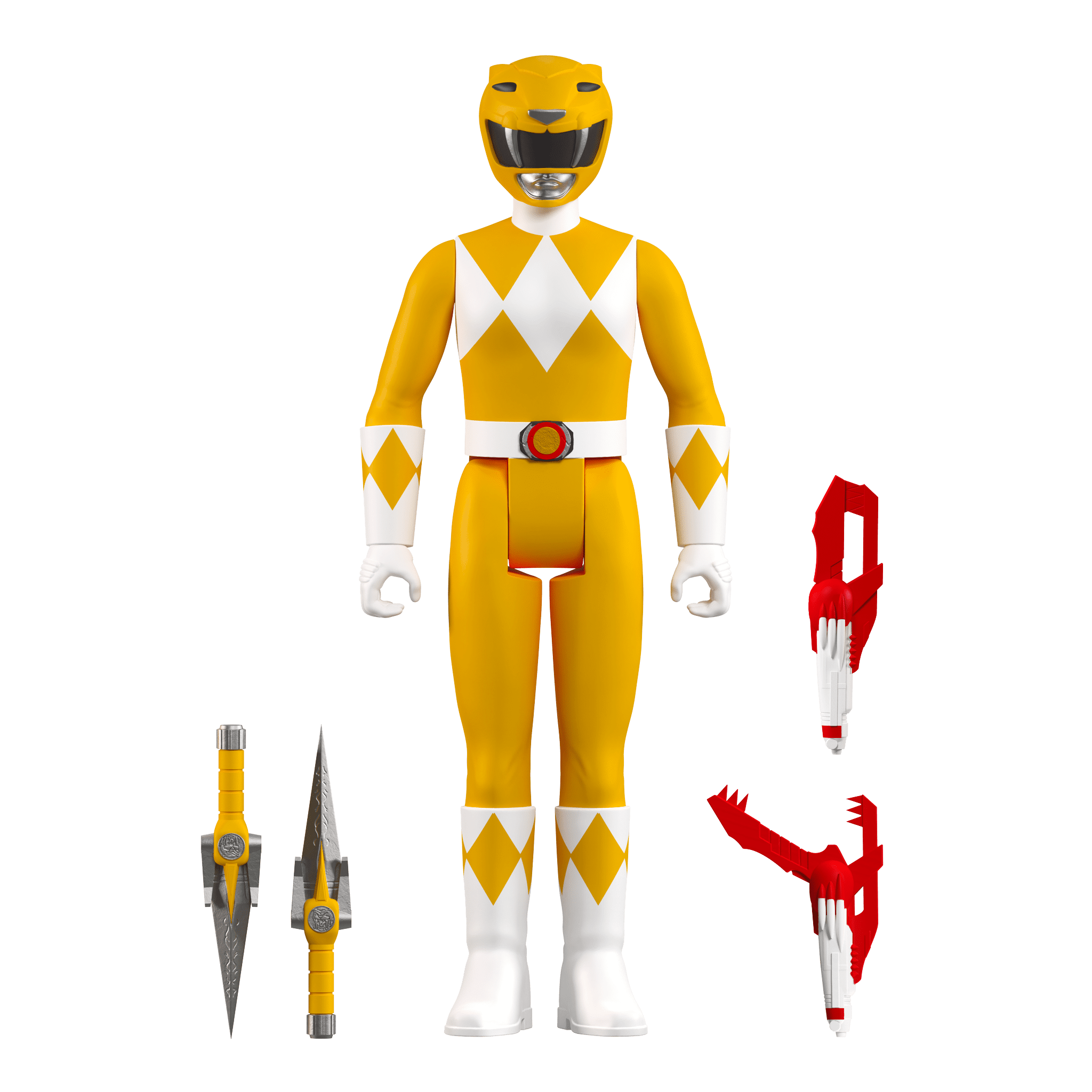 Mighty Morphin Power Rangers Yellow Ranger- Super7 3.75 in ReAction ...