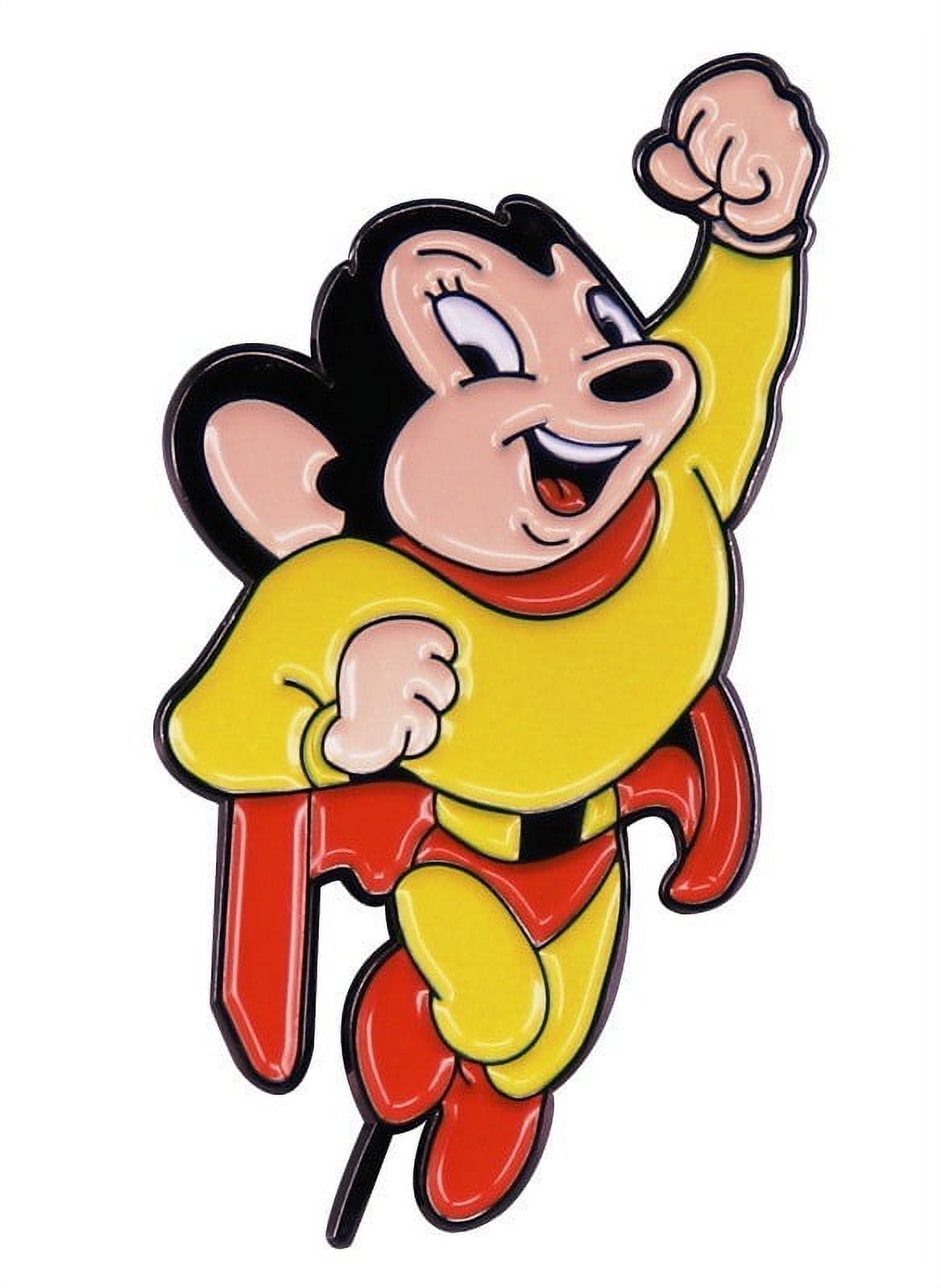 Mighty Mouse Cartoon Character: 1.25 Inches Tall Enamel Metal Badge Pin ...