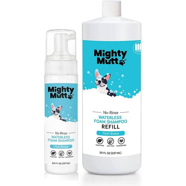 Mighty Mutt Hypoallergenic Waterless, No Rinse Foam Shampoo for Dogs ...