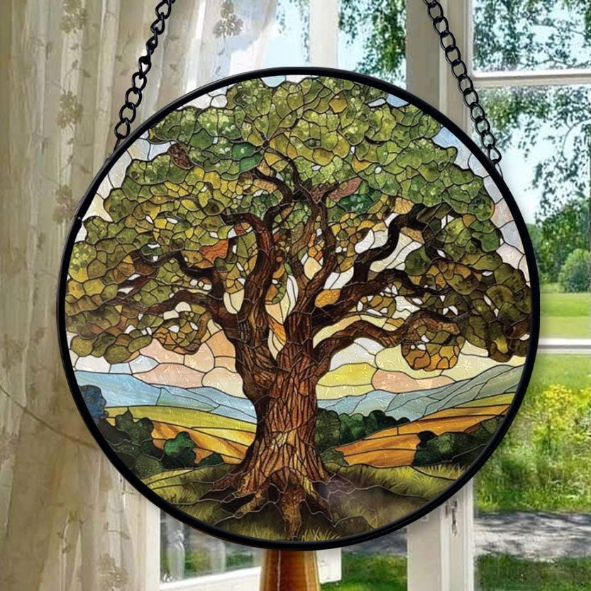 Mighty Oak Tree: Stained Glass-Style Christmas Ornament - Made With ...