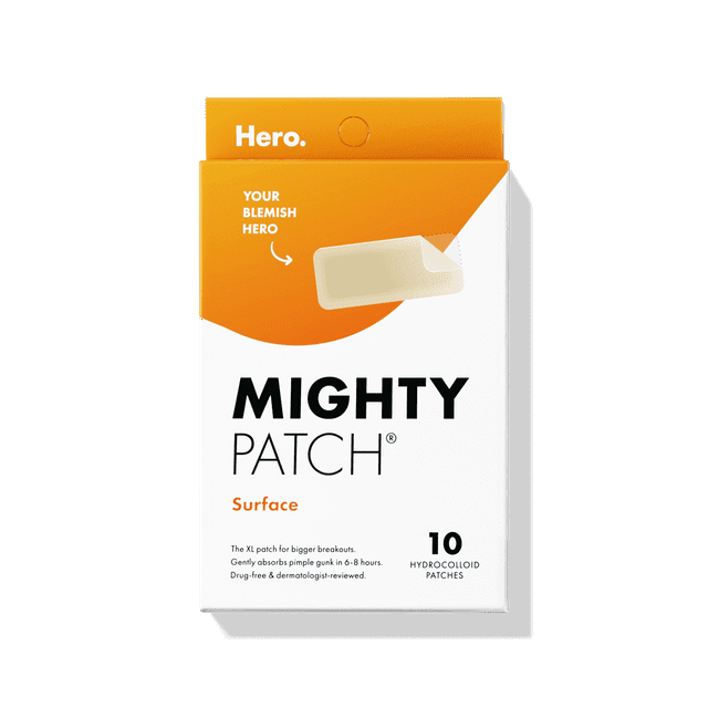 Hero Cosmetics Mighty Patch Surface - Custom Large XL Hydrocolloid Acne Pimple Patch (10 Ct ...