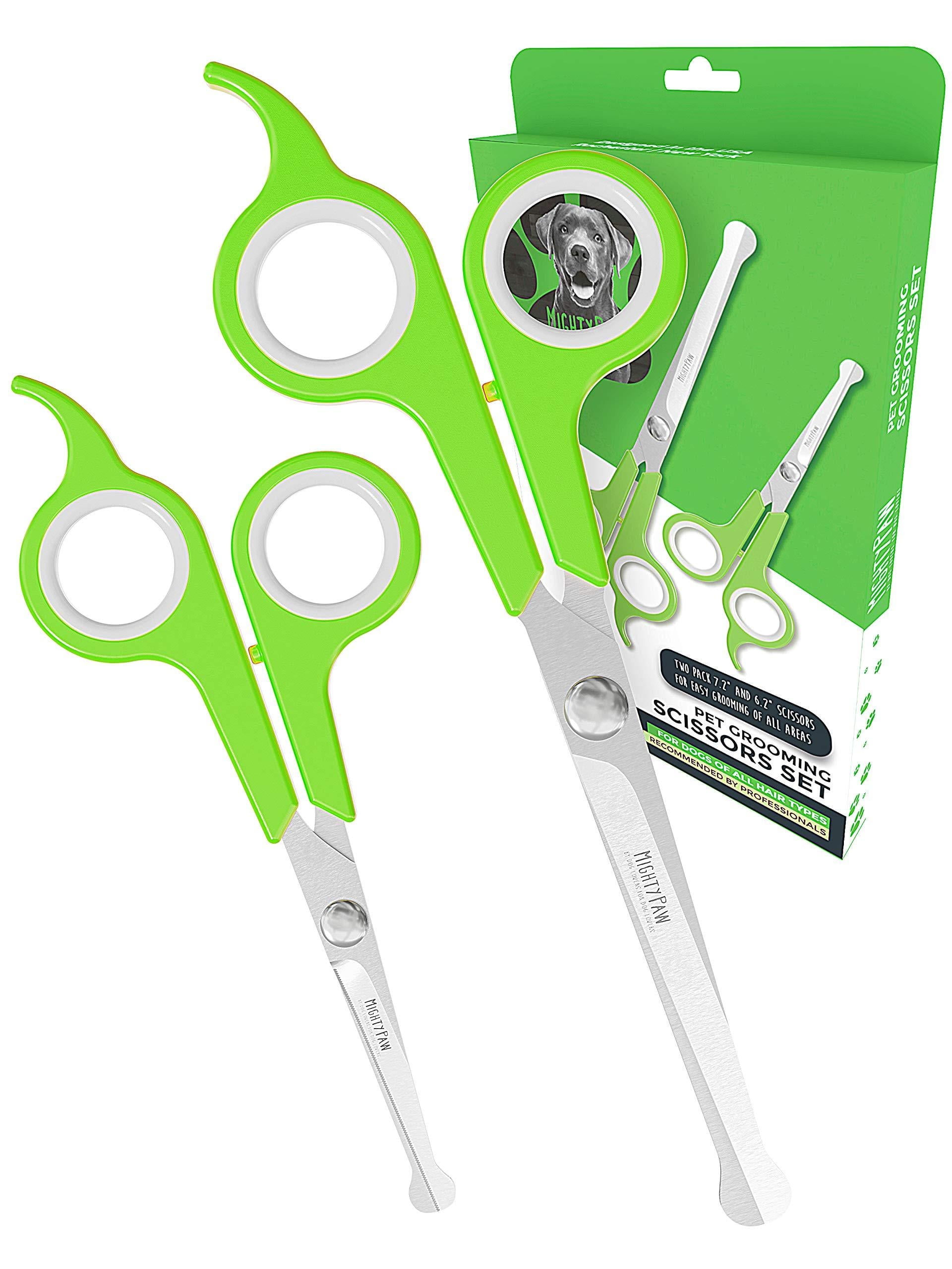 Mighty Paw Dog Grooming Scissors (2 Pack) | Professional Pet Trimming ...