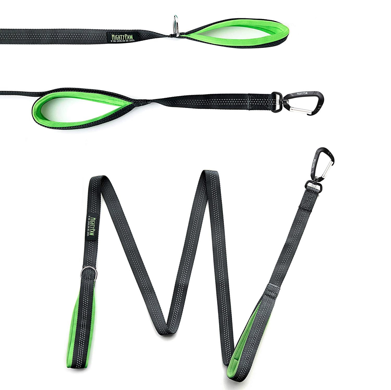 Mighty Paw Double Handle Dog Leash, Dog Lead with Reflective Soft ...