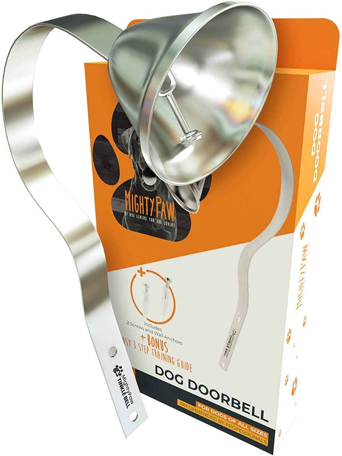 Mighty Paw Metal Potty Bell, Dog Training Bells with Sleek Silver Bell ...