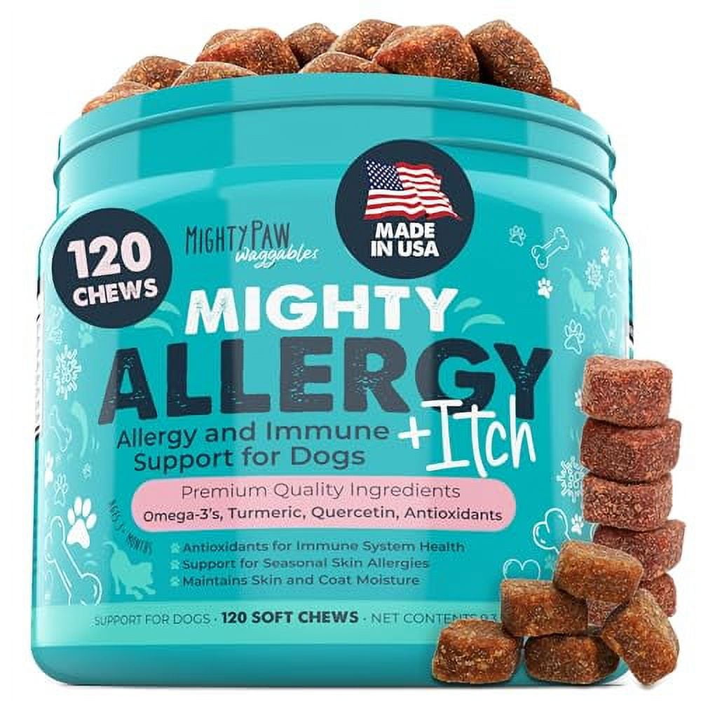 Mighty Paw Waggables Allergy Immune, Anti-Itch, Omega 3 & Quercetin ...