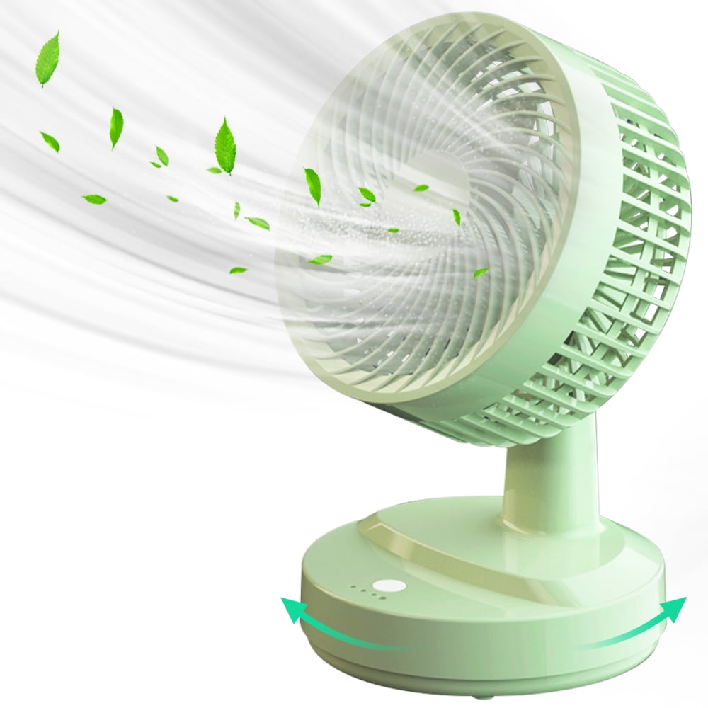 "Mighty Rock Portable Small Cordless 7"" Desk Fan, Auto Oscillating ...