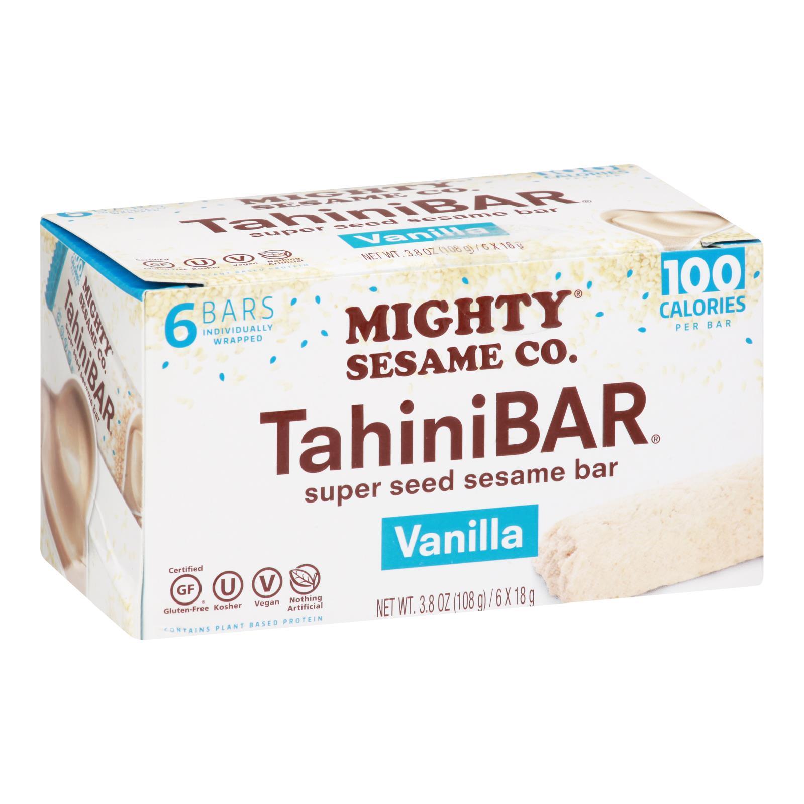 Mighty Sesame Company - Tahini Bar Vanilla - Case of 8 - 6/3.8 OZ ...