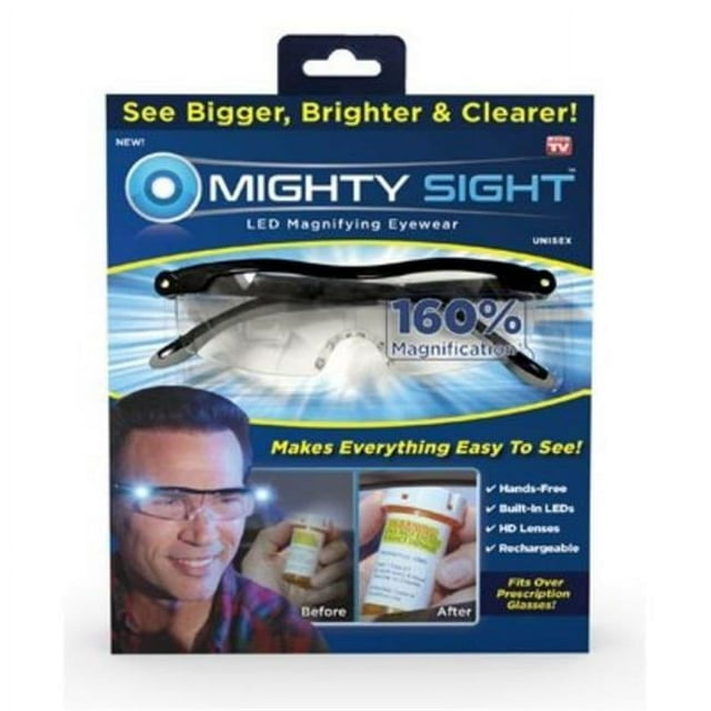 Mighty Sight LED Magnifying Eyeglasses, Wearable Reading Magnification ...