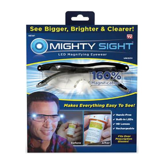 Mighty Sight LED Lighted Magnifier Glasses, MISI-MC12/4 - As Seen On TV ...