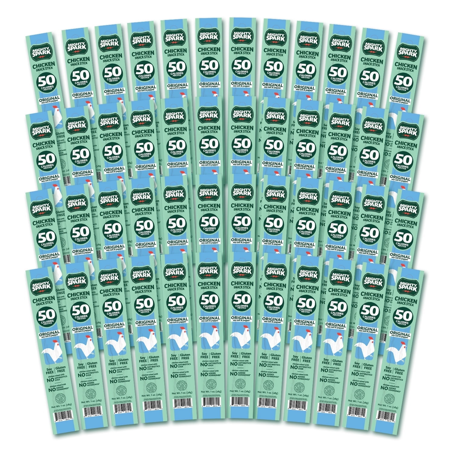 MIGHTY SPARK Chicken Snack Sticks Original Sea Salt & Pepper 50 ...