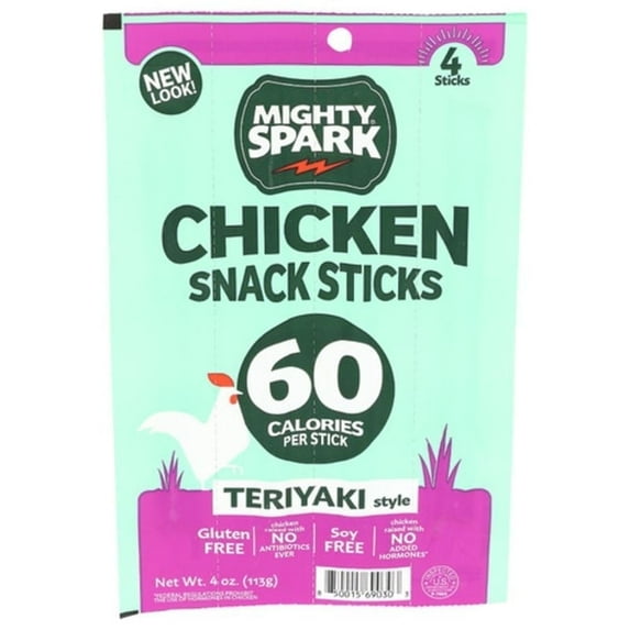 Mighty Spark Food Co. Teriyaki Style Chicken Snack Sticks 4ct 4 oz Pack ...