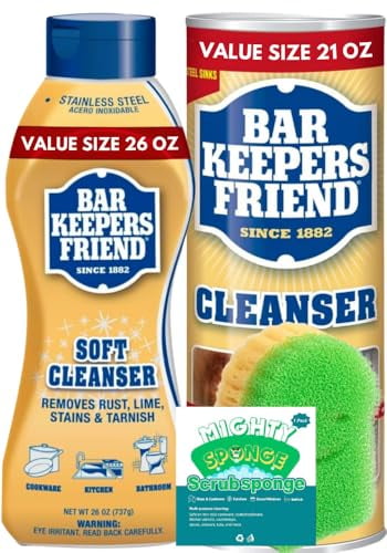 Mighty Sponge Bundle - Bar Keepers Friend Soft Cleanser 26-fl oz Citrus ...