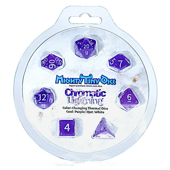 Mighty Tiny Dice: Chromatic Lightning - 7 pc - RPG Dice Set Thermal ...