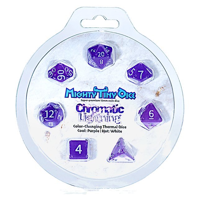 Mighty Tiny Dice: Chromatic Lightning - 7 pc - RPG Dice Set Thermal ...